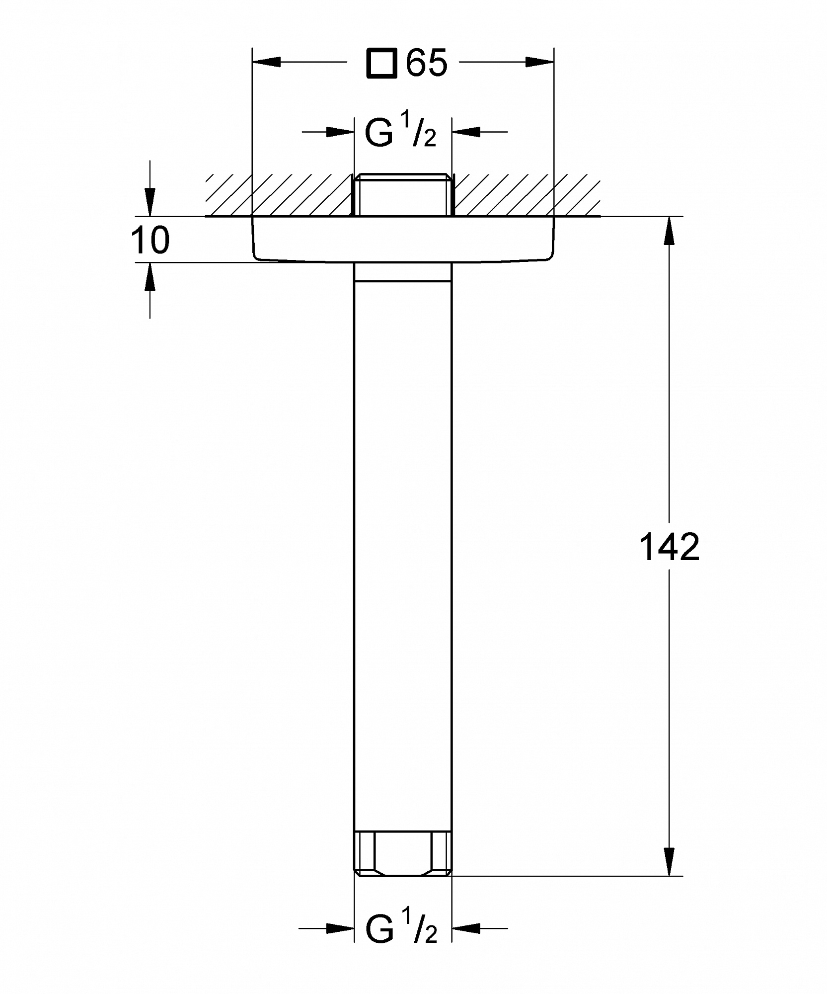Кронштейн для верхнего душа Grohe Rainshower 27485000 купить по цене 6 ...